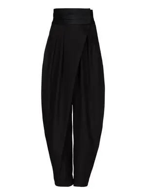 Alaïa Tuxedo Round Wool Trousers - Black