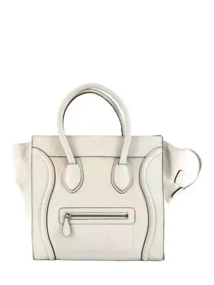 Celine Luggage Bag Grainy Leather Mini Tote - Grey