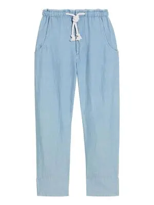 ISABEL MARANT Cotton And Linenblend Chambray Drawstring Pants