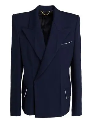 Victoria Beckham Double-breasted Wool-blend Twill Blazer - Navy