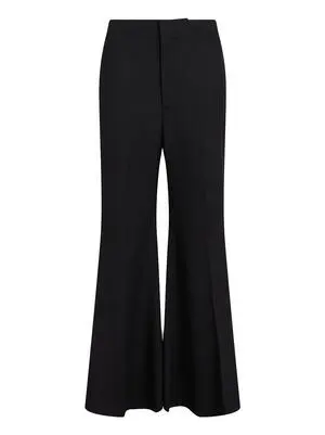 Victoria Beckham Grain De Poudre Flared Pants - Black