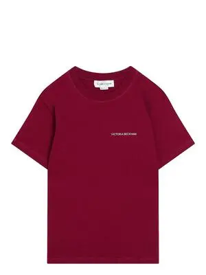 Victoria Beckham Printed Cotton-jersey T-shirt - Claret