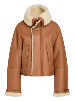 Victoria Beckham Shearling Jacket - Light Brown