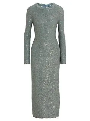 Altuzarra Cindy Sequin-embellished Metallic Knit Midi Dress - Slate Blue