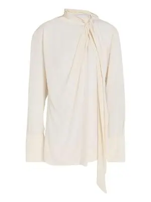 Victoria Beckham Twisted Silk Crepe De Chine Blouse - Off-white