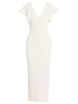 Altuzarra Trey Ribbed-knit Maxi Dress - White