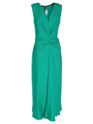 Victoria Beckham Gathered Crepe Midi Dress - Jade