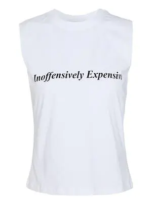 Victoria Beckham Printed Cotton-jersey Tank - White