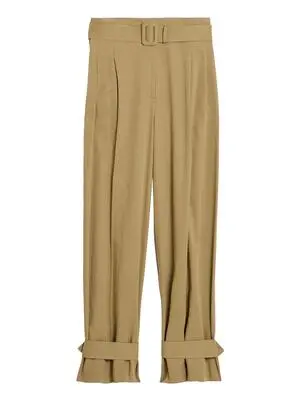 Another Tomorrow Convertible Lyocell-blend Wide-leg Pants - Mustard