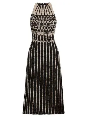ALTUZARRA Cole Fair Isle Linen-Blend Midi Dress