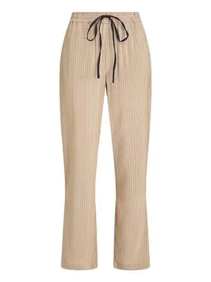 Victoria Beckham Striped Straight-leg Pants - Sand