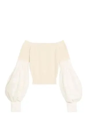 Altuzarra Kiki Cropped Off-the-shoulder Top - Cream