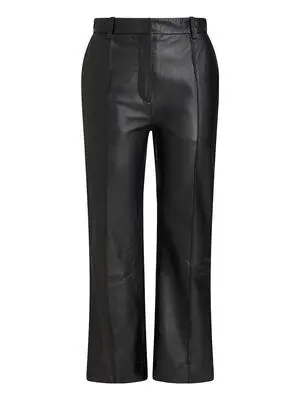 Victoria Beckham Leather Kick-flare Trousers - Black