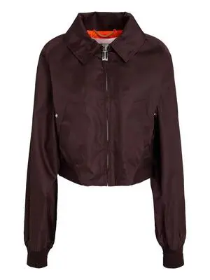 Victoria Beckham Harrington Shell Bomber Jacket - Chocolate