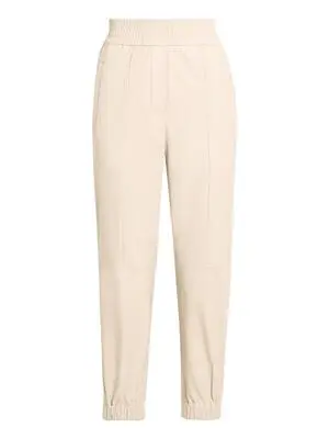 Brunello Cucinelli Leather Tapered Pants - Ecru