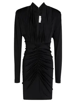 Victoria Beckham Ruched Satin-jersey Mini Dress - Black