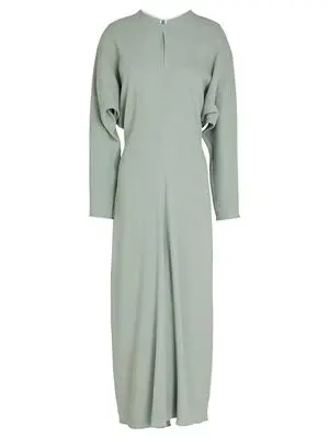 Victoria Beckham Pleated Crepe Midi Dress - Sage Green