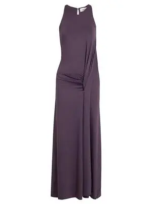 Victoria Beckham Asymmetric Stretch-jersey Maxi Dress - Dark Purple
