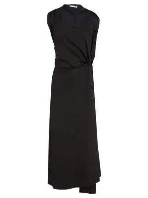 Victoria Beckham Draped Stretch-jersey Midi Dress - Black