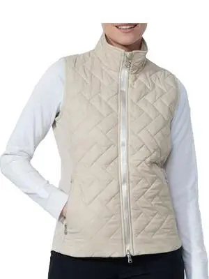 DAILY SPORTS Bonnie Padded Golf Vest - Raw Beige
