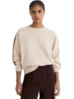 REISS Wool-cashmere Side-stripe Jumper - Neutral/pink