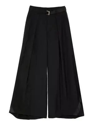 Sacai Belt Pleated Trousers - Black