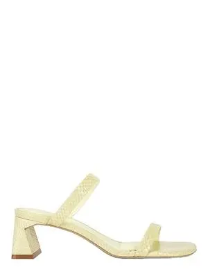 Simkhai Clara Snake Print Block Heel Sandals - Pistachio