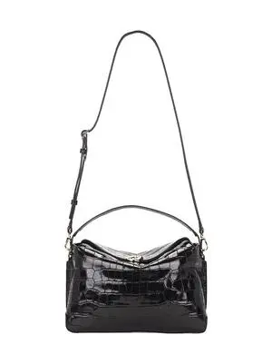 FLATTERED Hanna Grande Top Handle Bag - Black Croco
