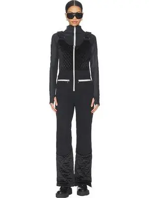 MY SUNDAY SKI Quilted Velvet Ski Overall - Noir
