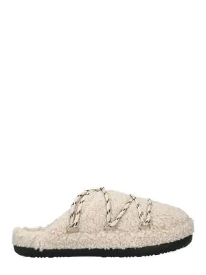 Moon Boot Faux Shearling Slippers - Beige