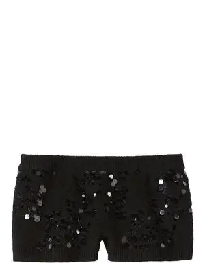 Gucci Sequin Embroidered Shorts - Black