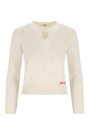 CHLOÃ© Pullover Sweater With Floral Embroidery