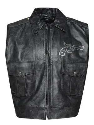 EARTHLING VIP Rage Leather Vest - Black