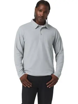Vuori Long Sleeve Waffle Polo - Sea Fog