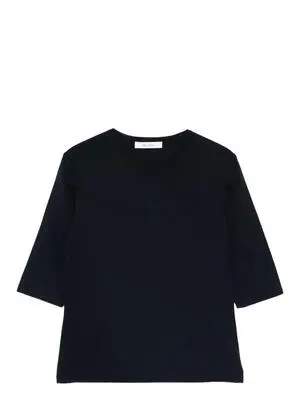 Max Mara Embossed Short Sleeve Top - Blue