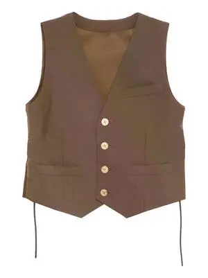 Sacai Paneled Waistcoat - Brown