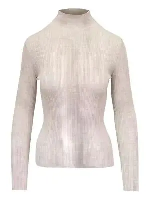 Agnona Ribbed Knit Sweater - Neutrals