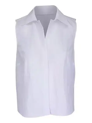 Vince Collared Sleeveless Blouse - White