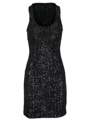 Michael Kors Sequin-embellished Mini Dress - Black