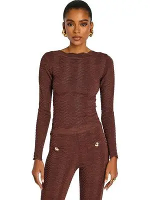 Retrofete Galina Knit Top - Metallic Chocolate