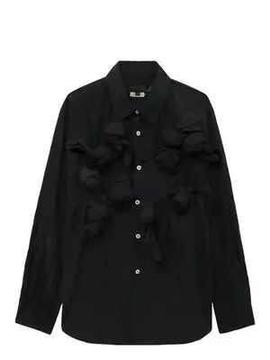 Comme Des Garçons Knotted Button Shirt - Black
