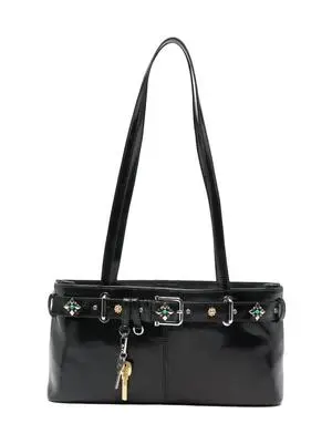 OSOI Gemstone-embellished Buckled Shoulder Bag - Black