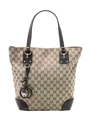 Gucci Gg Canvas Gg Charm Tote Bag - Brown