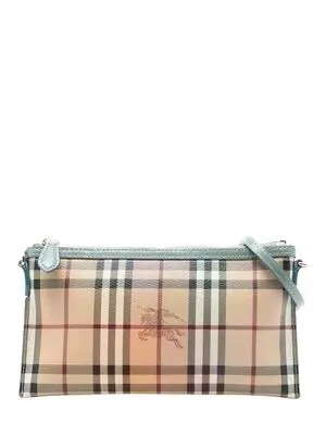 Burberry Haymarket Check Peyton Crossbody Bag - Brown