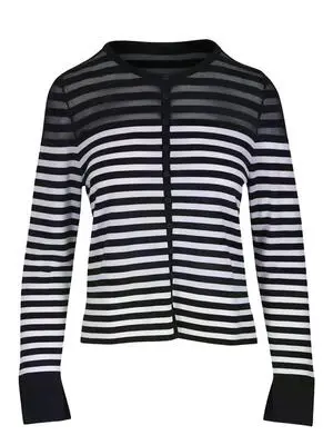 Akris Striped Button-front Cardigan - Black