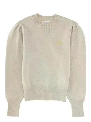 MARANT ETOILE Kelaya Puff-sleeve Logo Sweater - Neutrals