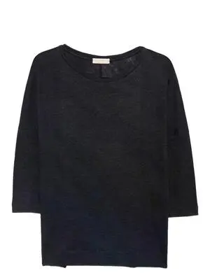 PUROTATTO Round-neck Linen T-shirt - Blue