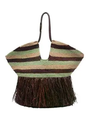 Zimmermann Striped Fringed Tote Bag - Red