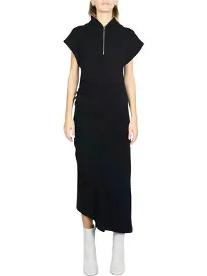 Malloni Hooded Half-zip Midi Dress - Black