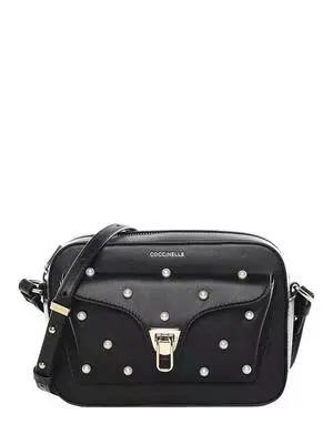 COCCINELLE Pearl-embellished Shoulder Bag - Black